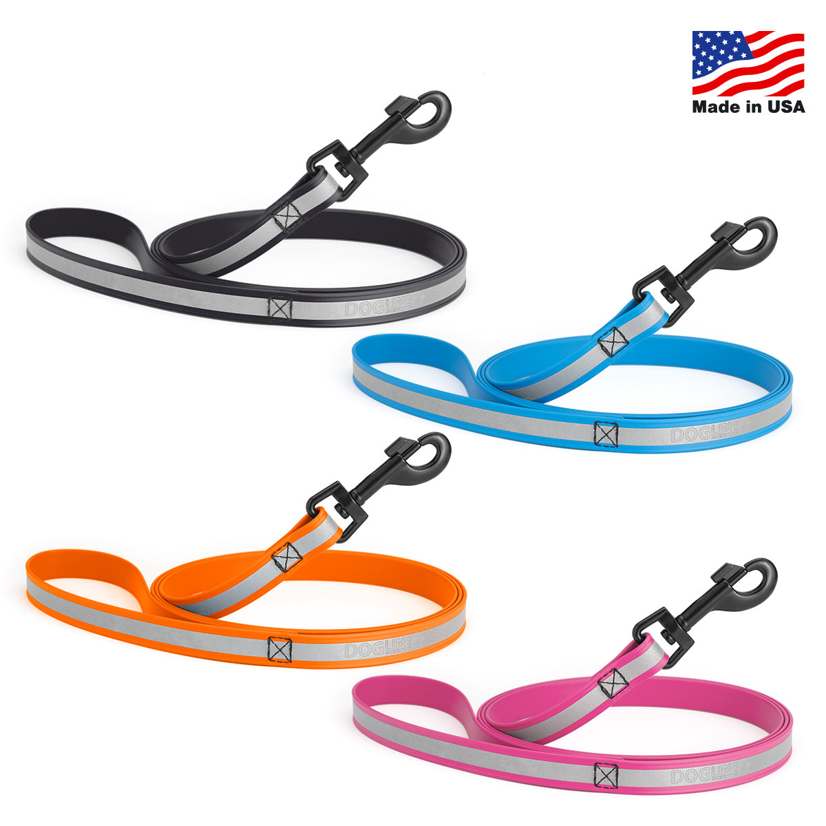 Reflective Biothane Dog Leash — Dogline Wholesale